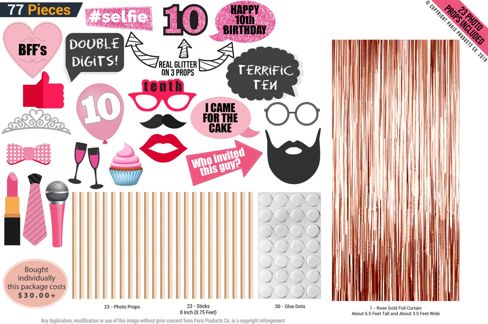 10th BIRTHDAY Photo Props 10 Birthday Party Supplies 10th - Etsy