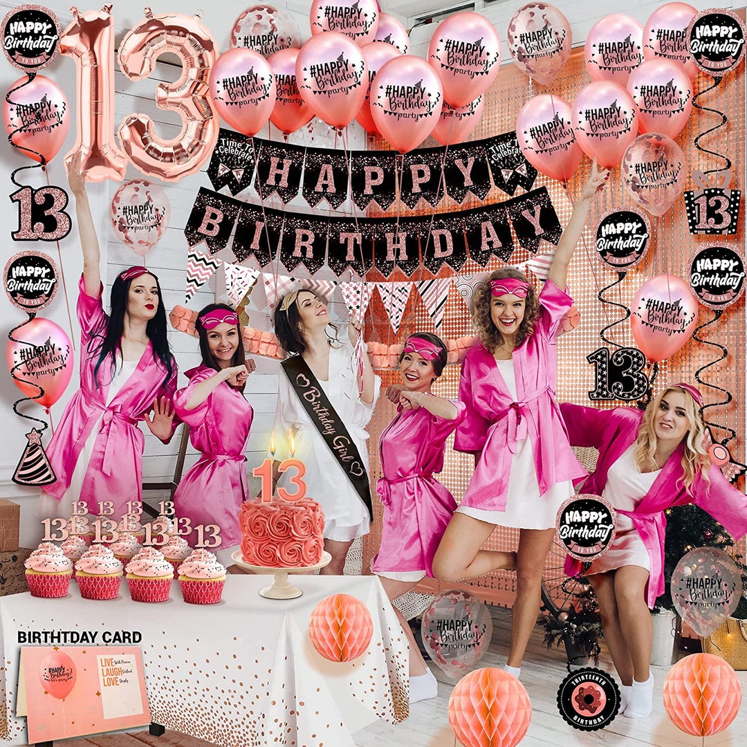 13th Birthday Decorations, 13 Birthday Party Supplies 13 Rose Gold ...