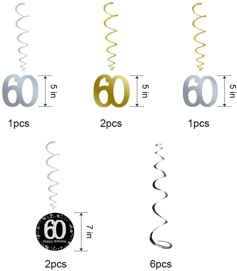 60th Birthday Decorations Party Supplies42pack Gold Number | Etsy