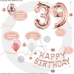 39th Birthday Decorations, Birthday Party Supplies, Thirty Nine ...