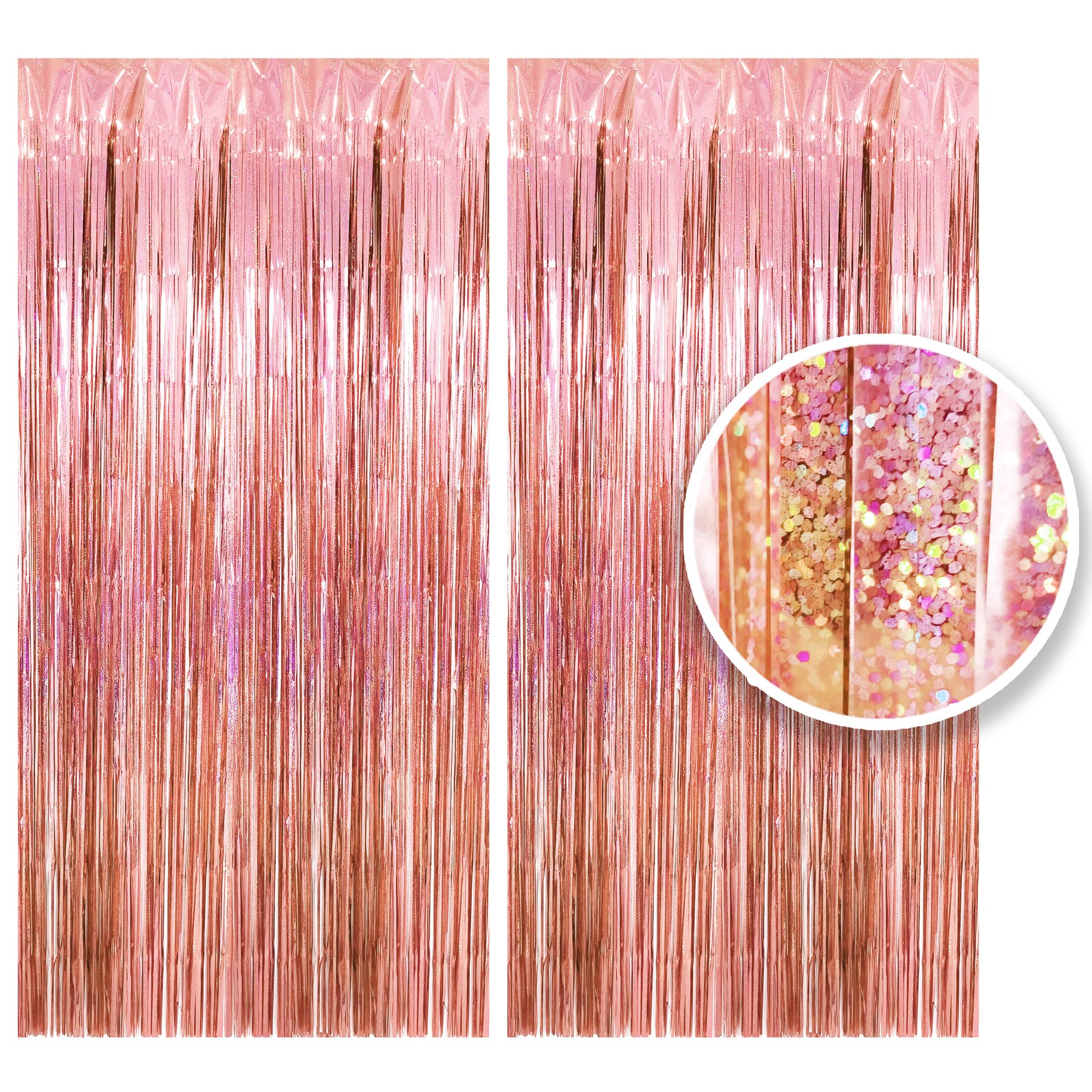 2 Pack Sparkly Blush Pink Metallic Tinsel Foil Fringe - Etsy