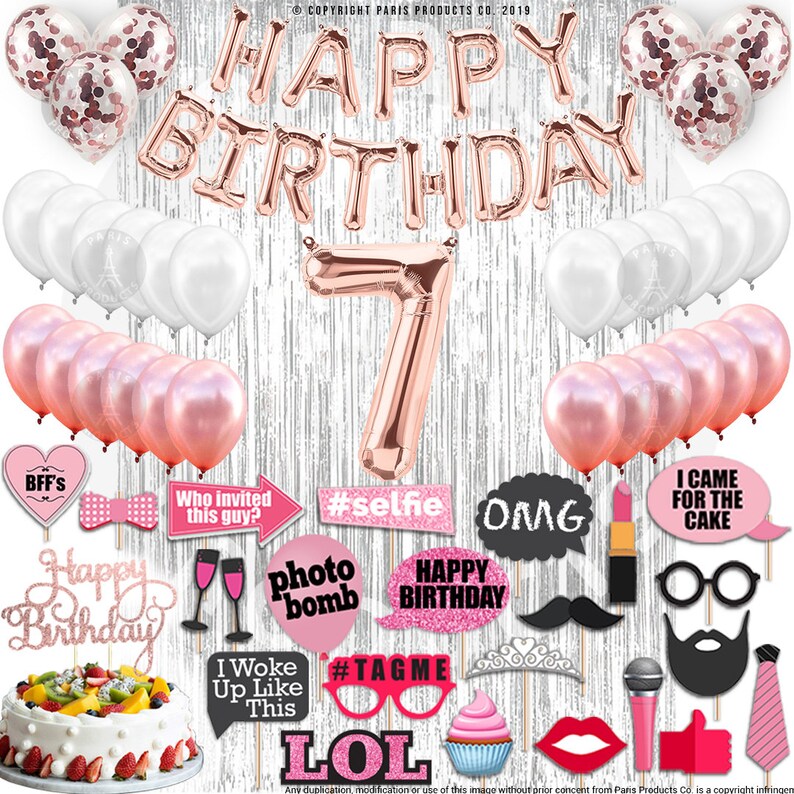 7th Birthday Decorations Birthday Party Supplies Seventh | Etsy