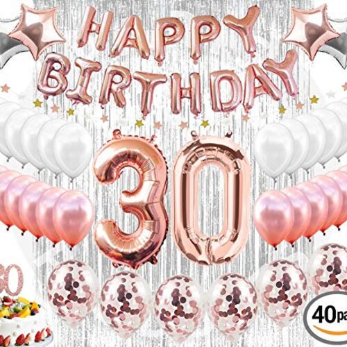 30th Rose Gold Birthday Decoration for Women 30 Sash Silver - Etsy