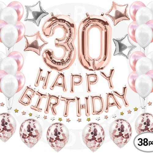 30th Birthday Decorations Party Supplies 30 Banner Rose Gold - Etsy
