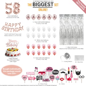 58th Birthday Decorations, 58th Birthday Party Supplies, Fifty Eighth ...