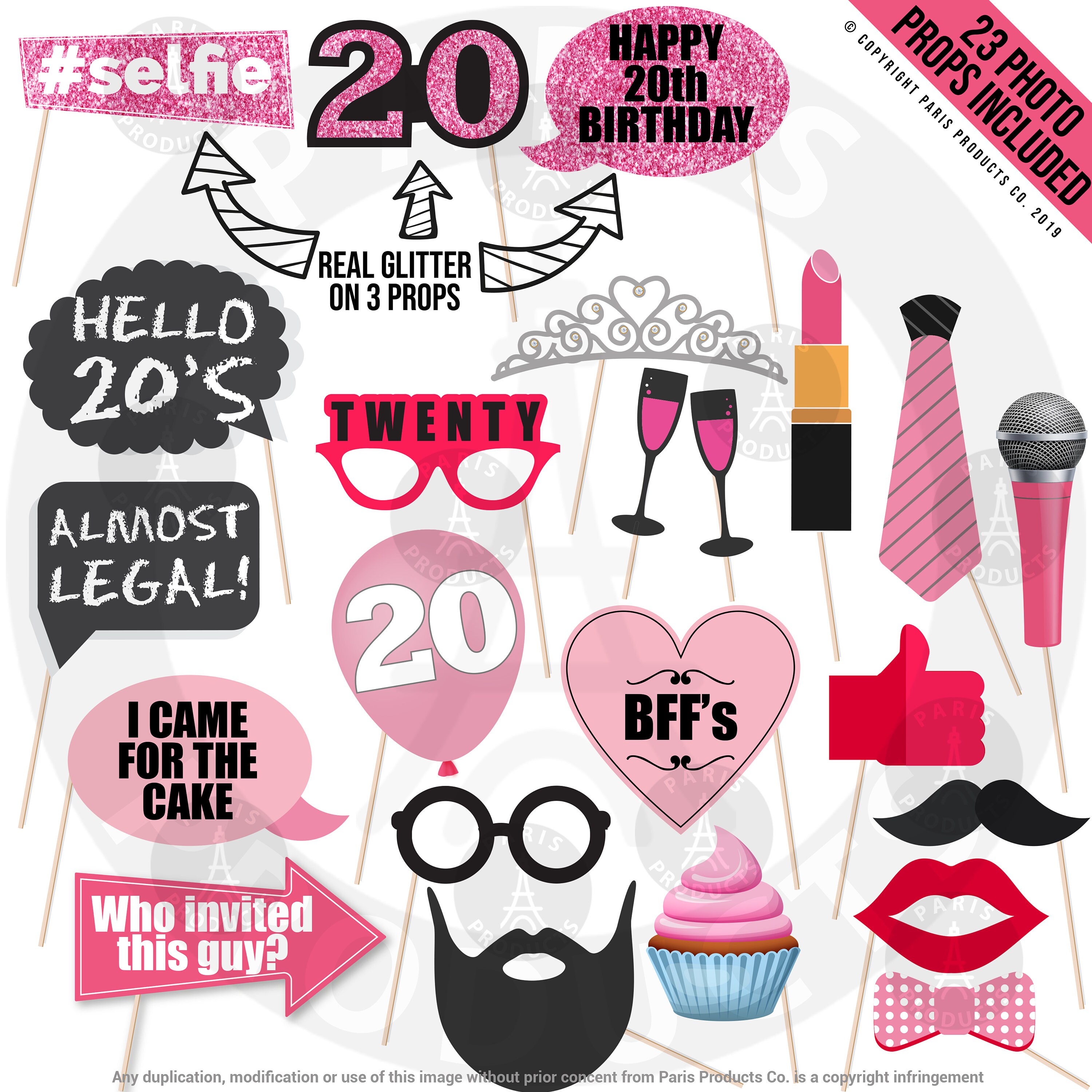 20th Birthday Decorations Party Supplies 20th Balloons Rose | Etsy