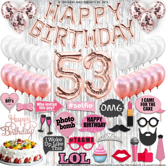 53rd Birthday Decorations Birthday Party Supplies Fifty three | Etsy