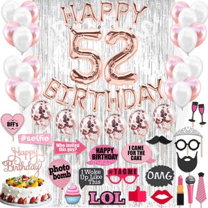 52nd Birthday Decorations Birthday Party Supplies Fifty Two Birthday ...