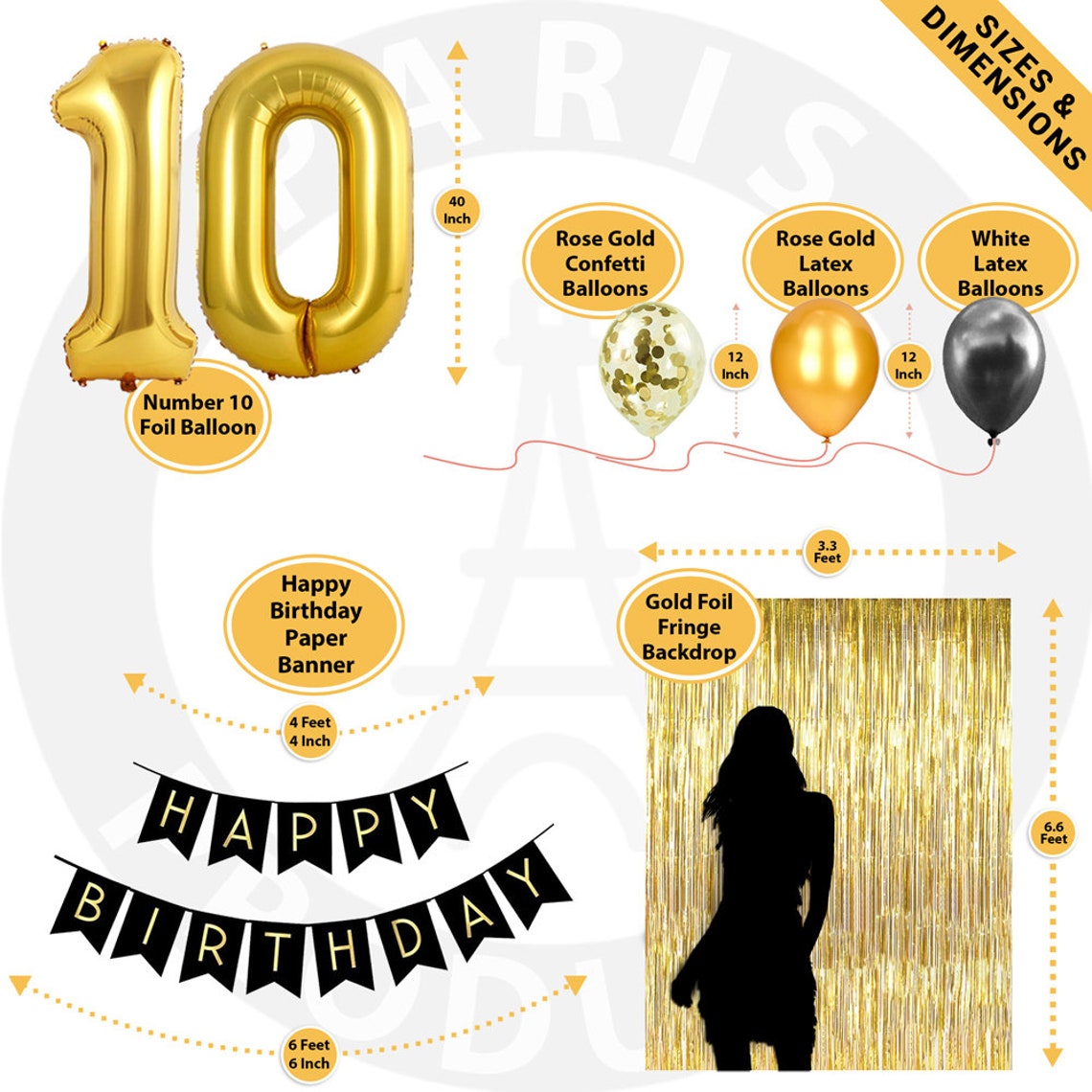 10TH Birthday Party Decorations Kit Happy Birthday Balloon | Etsy
