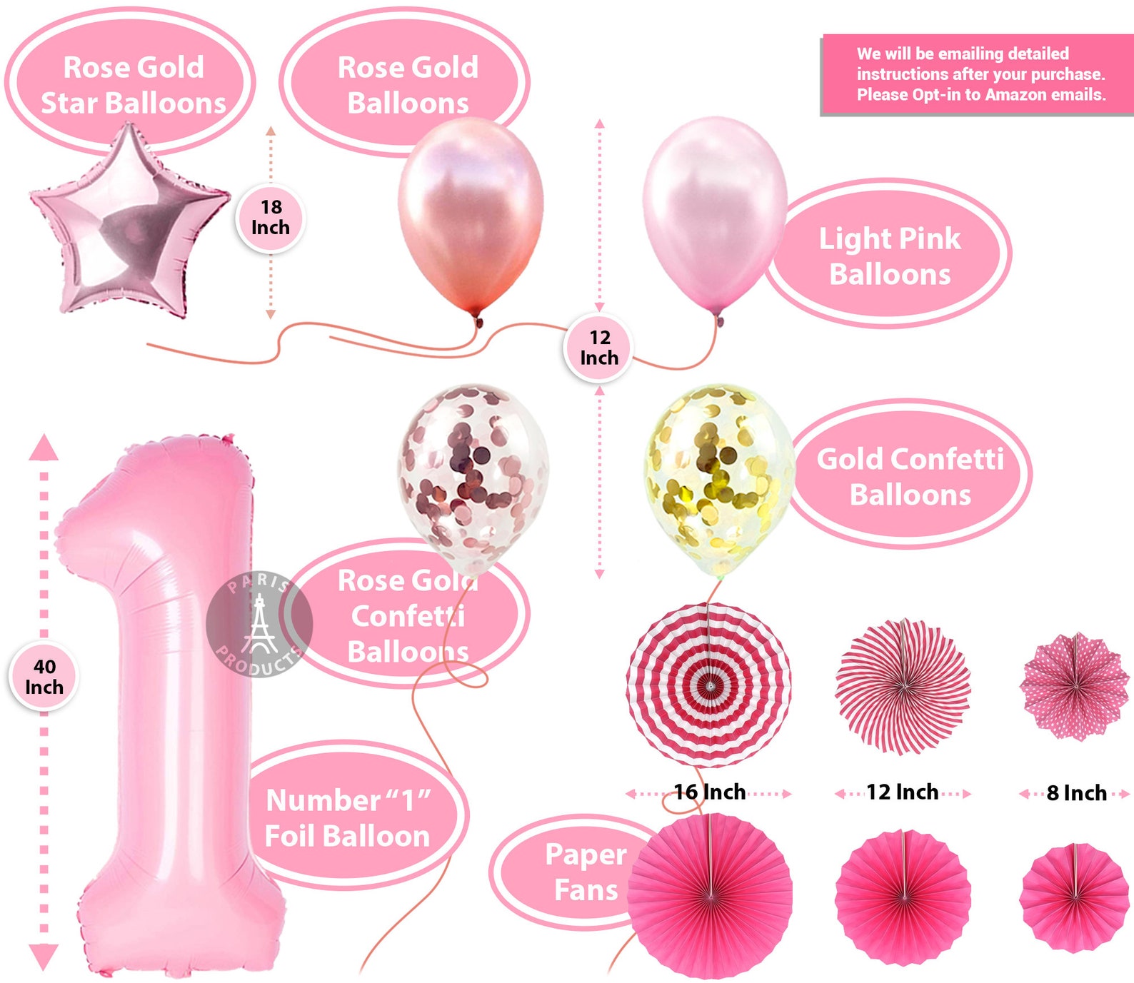 Balloon Kit 1st Birthday 1st Girl Decorations Balloon Arch - Etsy