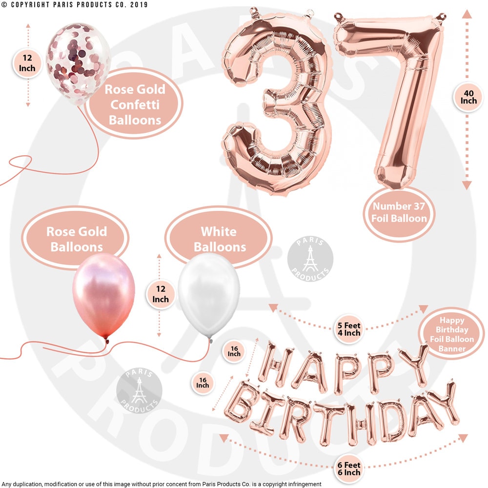 37th Birthday Decorations Birthday Party Supplies Thirty | Etsy