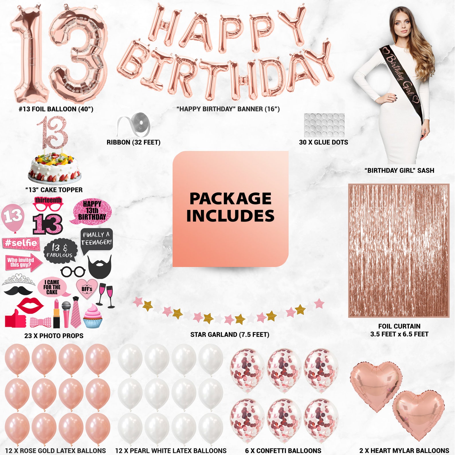 13th Birthday Decorations 13 Birthday Party Supplies 13 Rose - Etsy