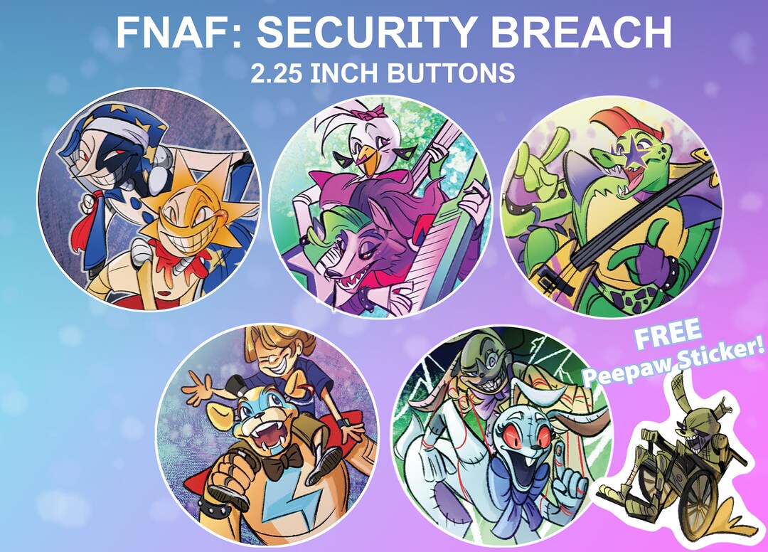 FNAF Security Breach: 2.25 Inch Buttons - Etsy