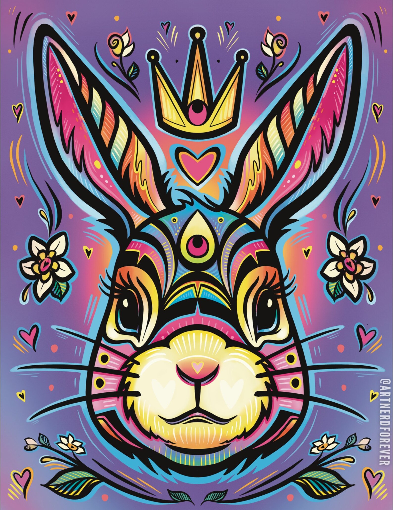 Electric Bunny 8.5x11 Print - Etsy