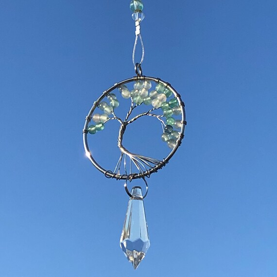 TREE of LIFE in TEALS Crystal Suncatcher CX872 Sun Catcher - Etsy