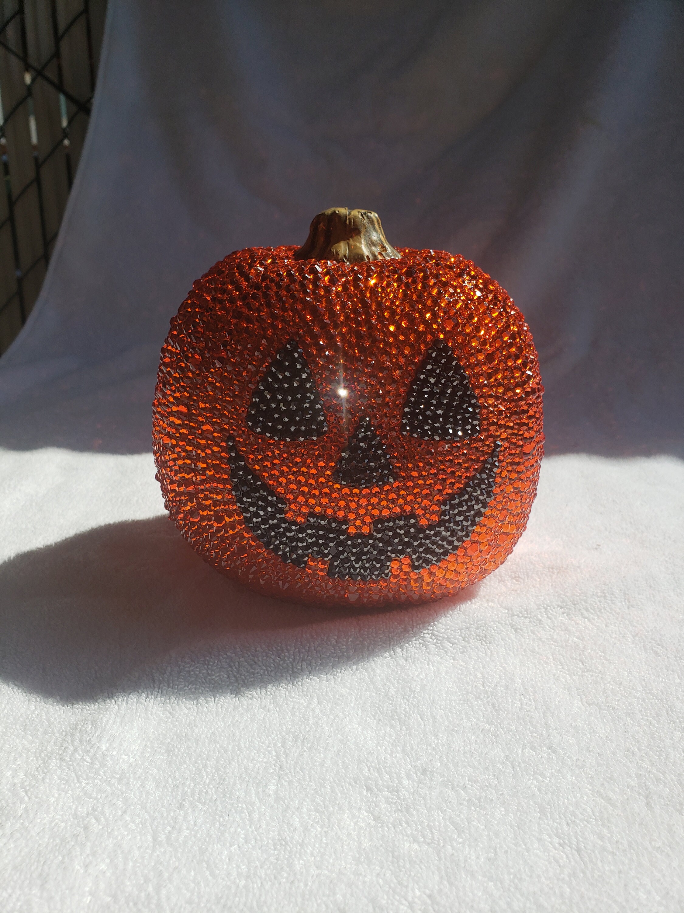 Halloween Rhinestone Pumpkin, Jack-o-lantern, Rhinestone Pumpkin, Bling ...