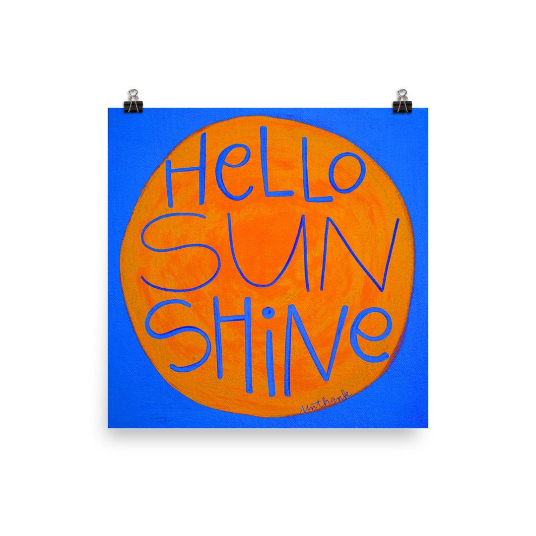 Hello Sunshine - Art Print - Poster - Wall Decor - Children's Room ...