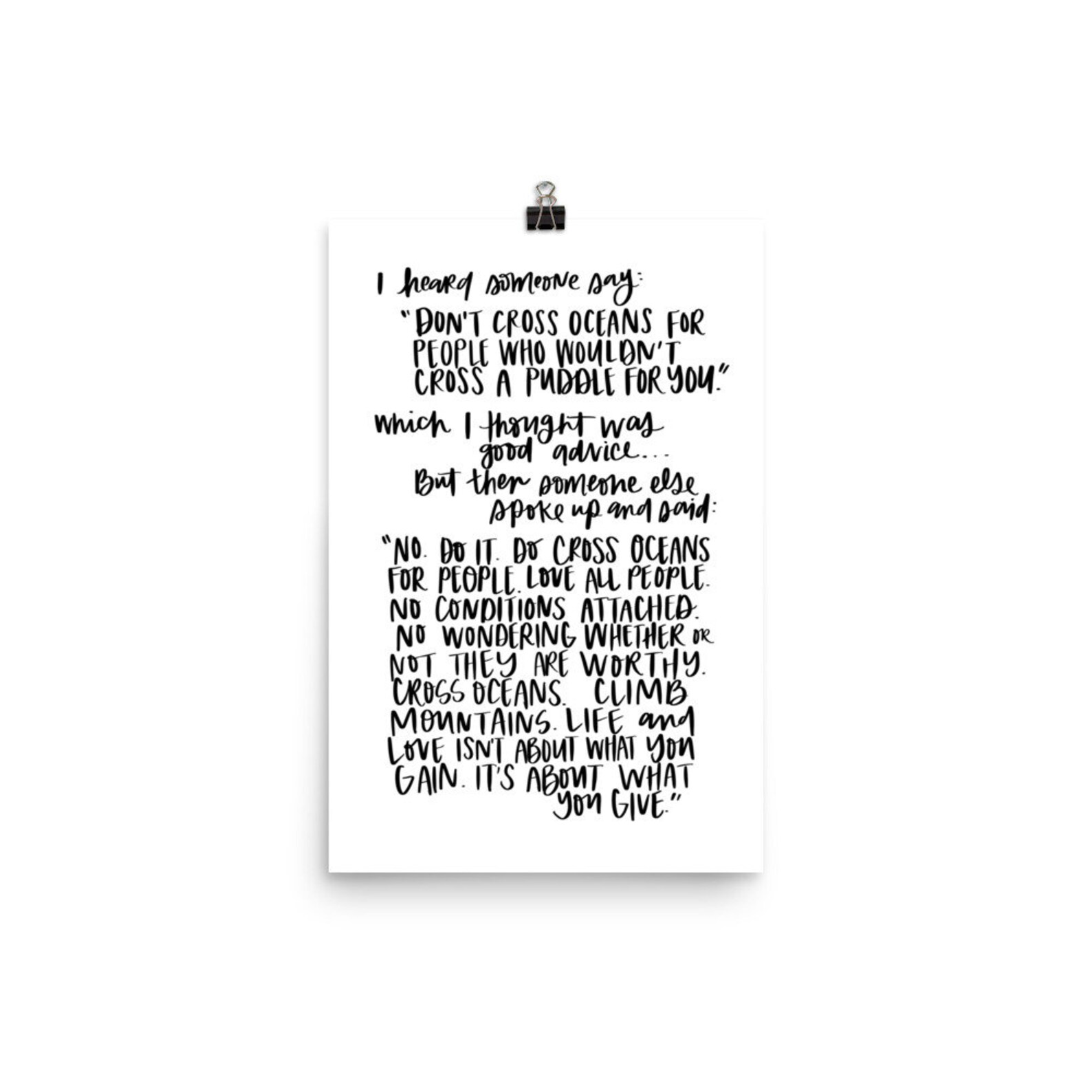 Cross Oceans for People - Art Print Poster for Home or Classroom ...