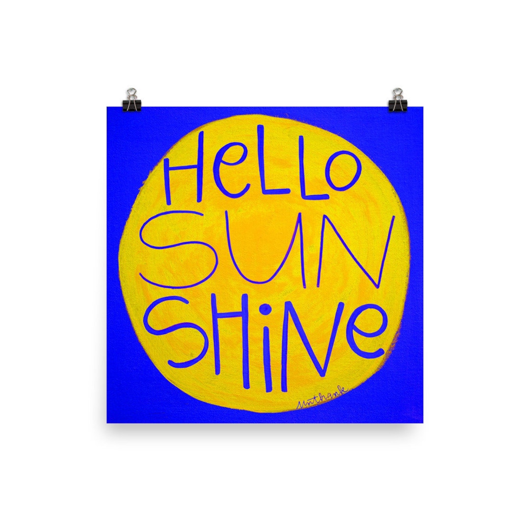 Hello Sunshine - Art Print - Poster - Wall Decor - Children's Room ...
