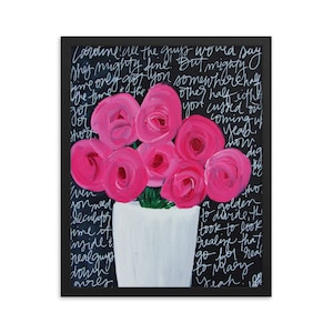 Roses With Outkast Lyrics - Hand-lettered Painting - Framed Art Print ...