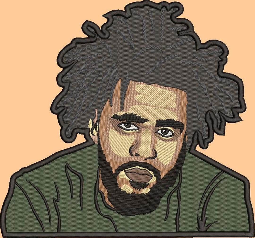 J C0l3 Machine Embroidery Design,american Rapper Pes, Hip Hop Artist ...