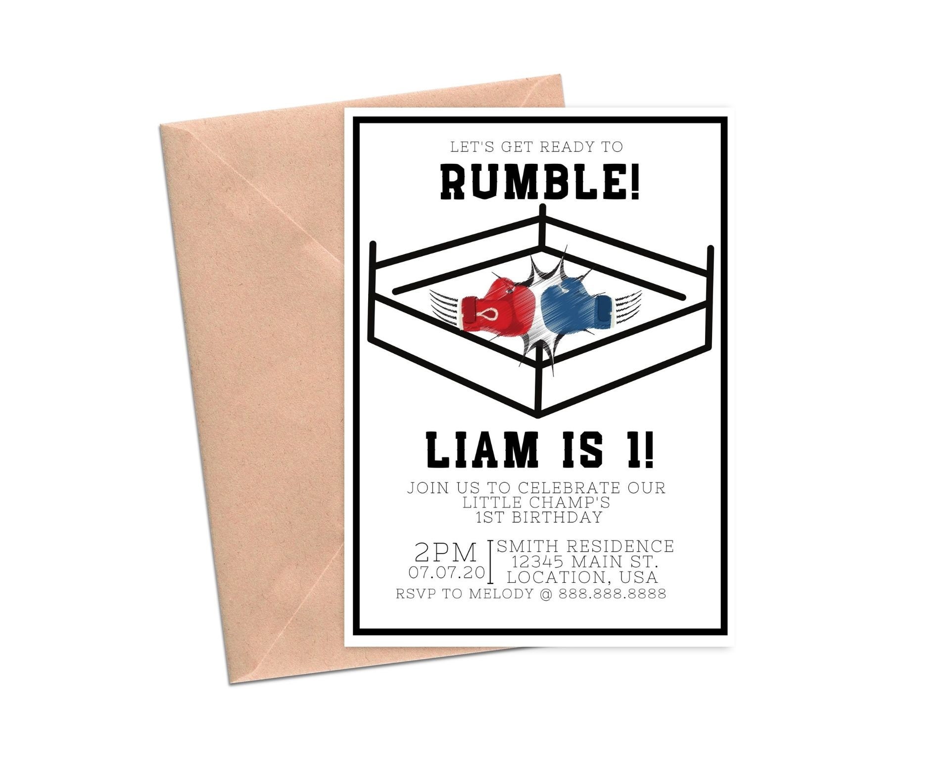 Boxing / MMA Birthday Invitation | Etsy
