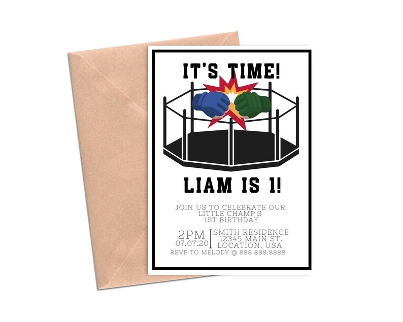Boxing / MMA Birthday Invitation | Etsy