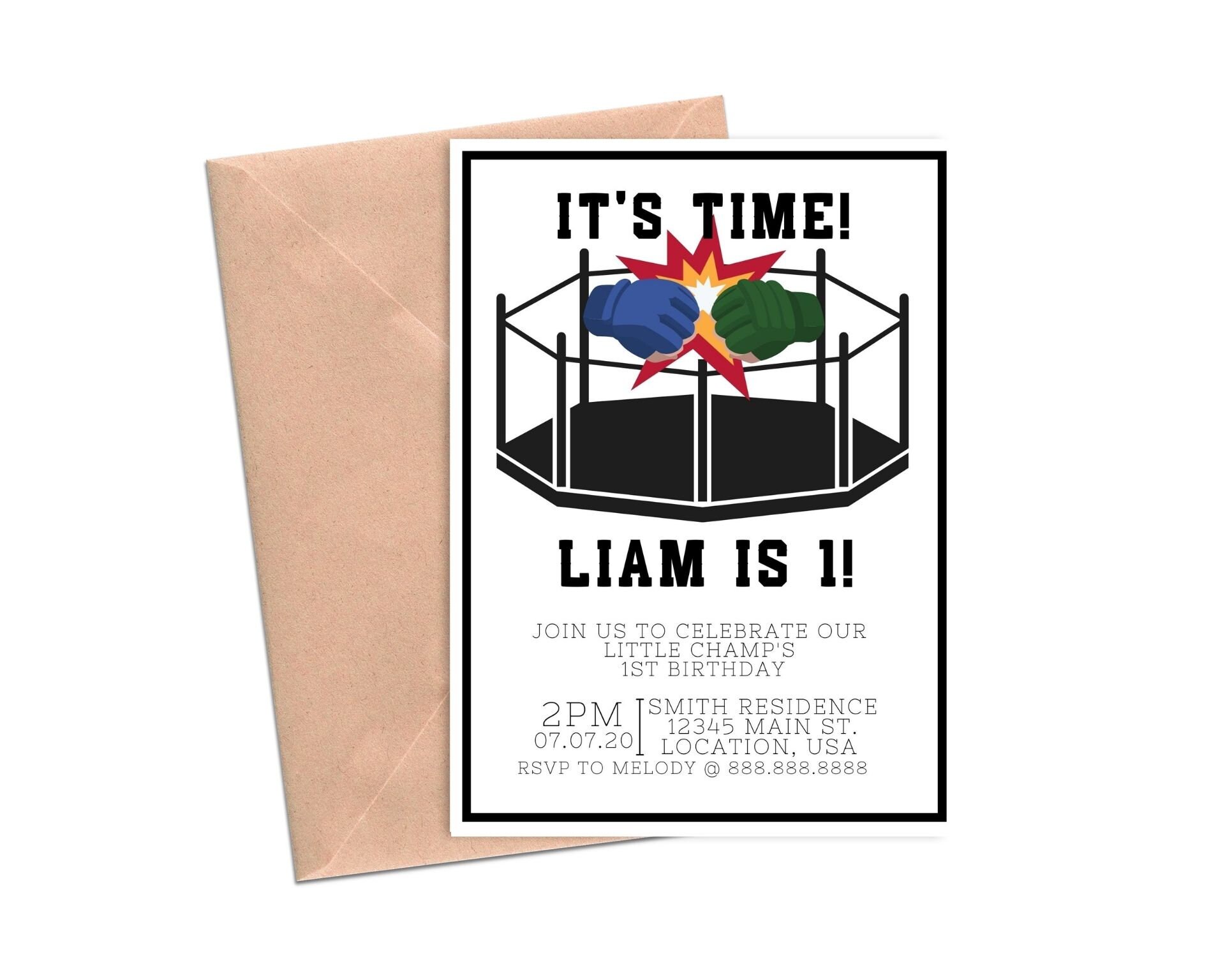 Boxing / MMA Birthday Invitation | Etsy