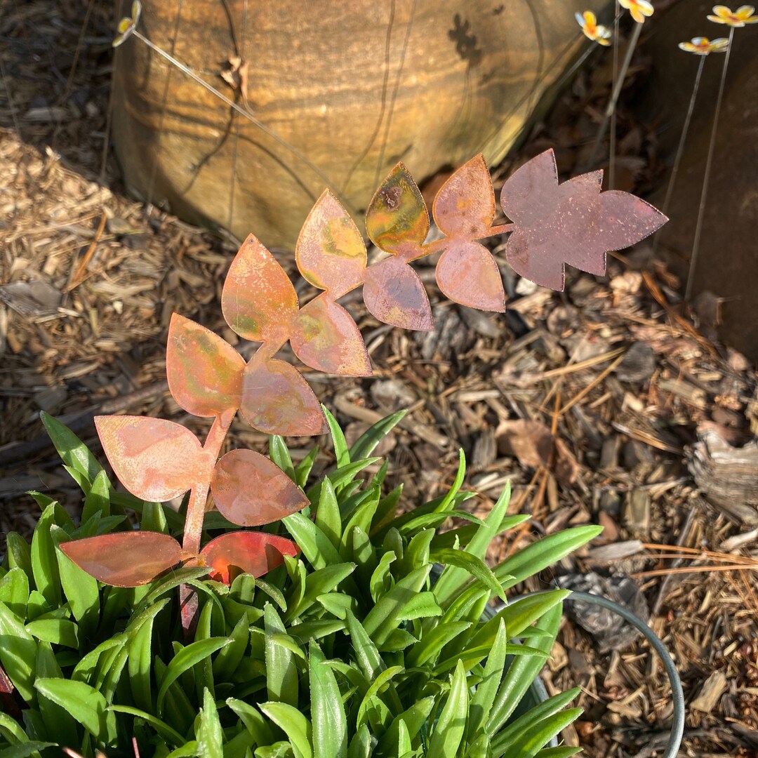 Rainbow Patina Medium Copper Fern Plant Stake - Garden Art Decor - Etsy