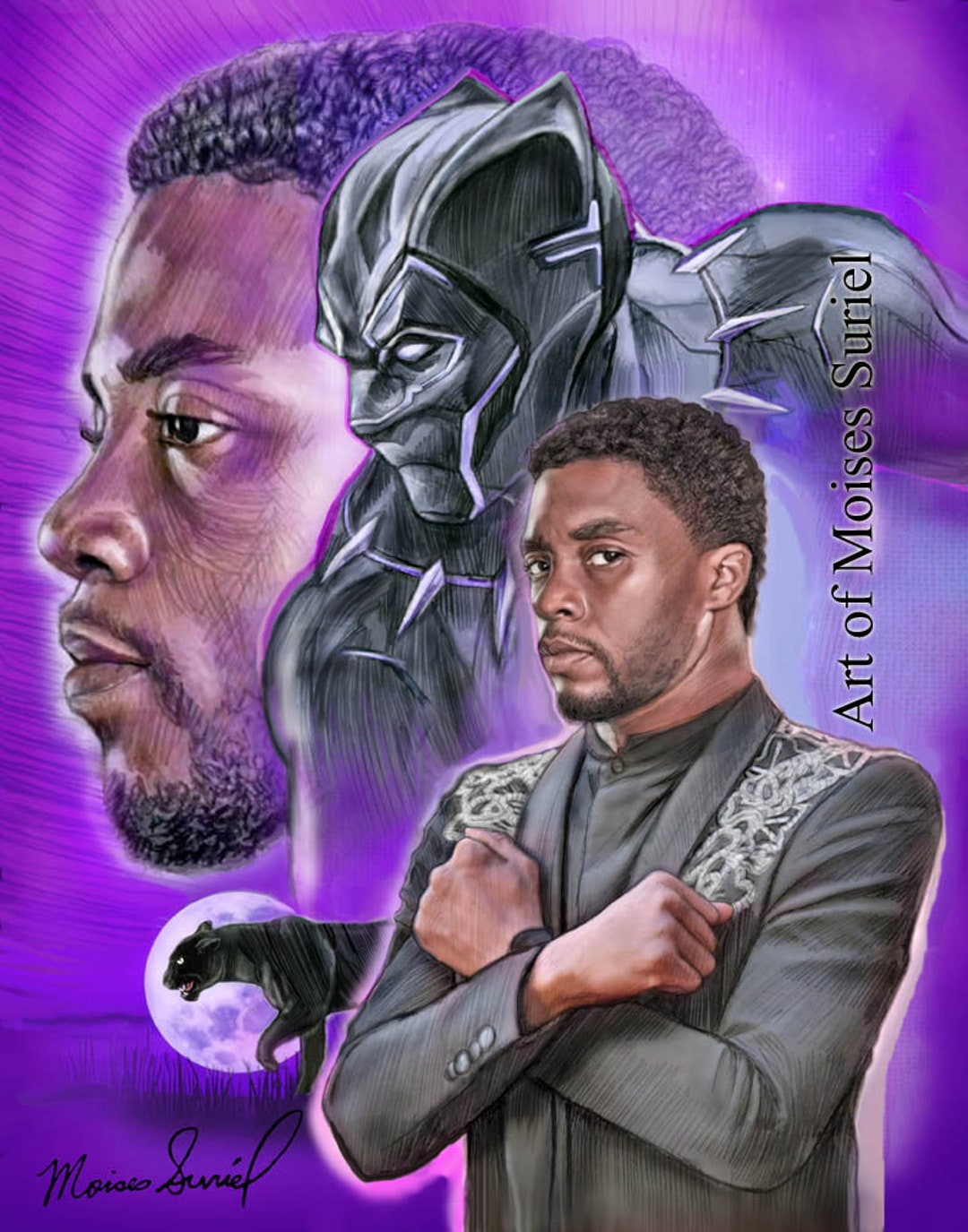 Chadwick Boseman the Black Panther - Etsy