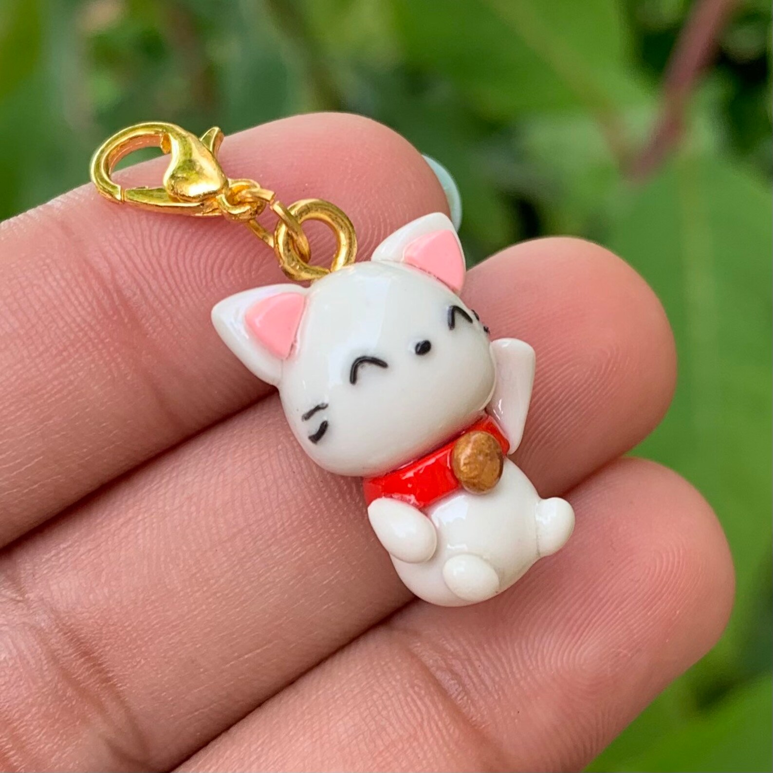 Kawaii Lucky Cat Charm Handmade Polymer Clay Jewelry Gifts - Etsy