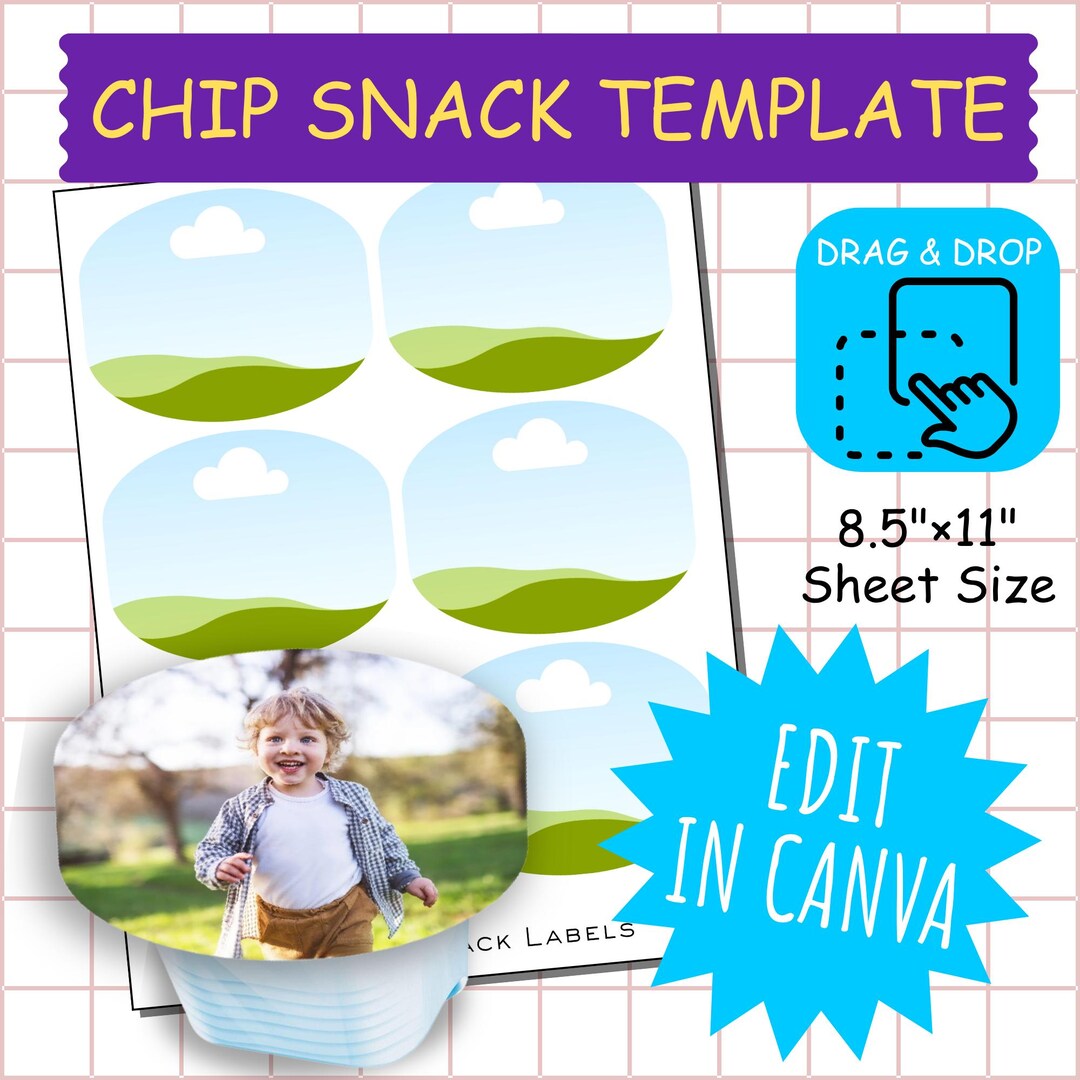 Custom Snack Chip Label Template – Birthday Party Favor (PDF File) - Etsy