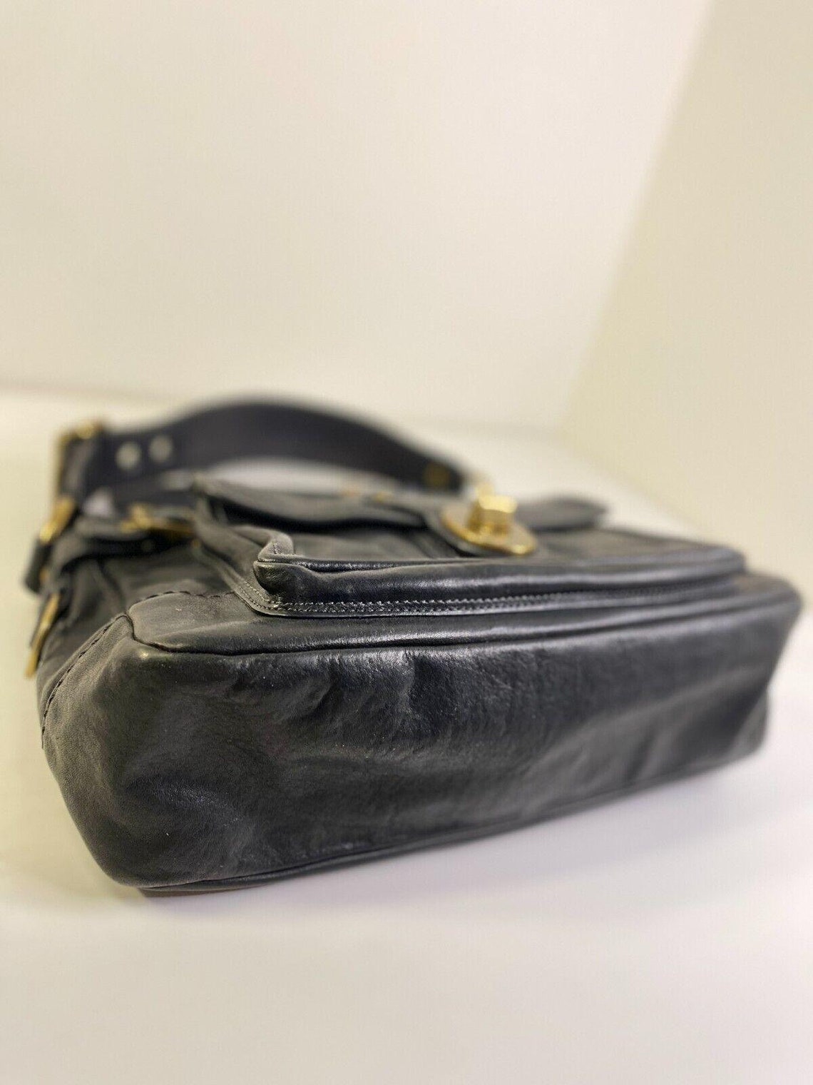 COACH Legacy Shoulder Bag Strap Black Vachetta Leather: Zip Turn-lock ...