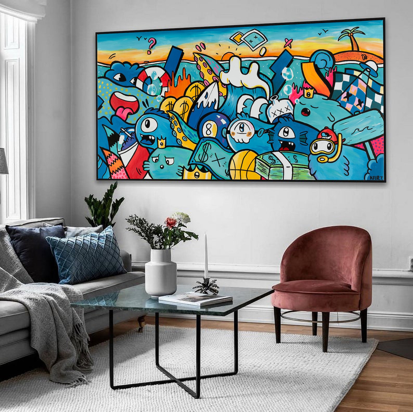 Colorful Large Wall Art Large Pop Art Painting Print On | Etsy