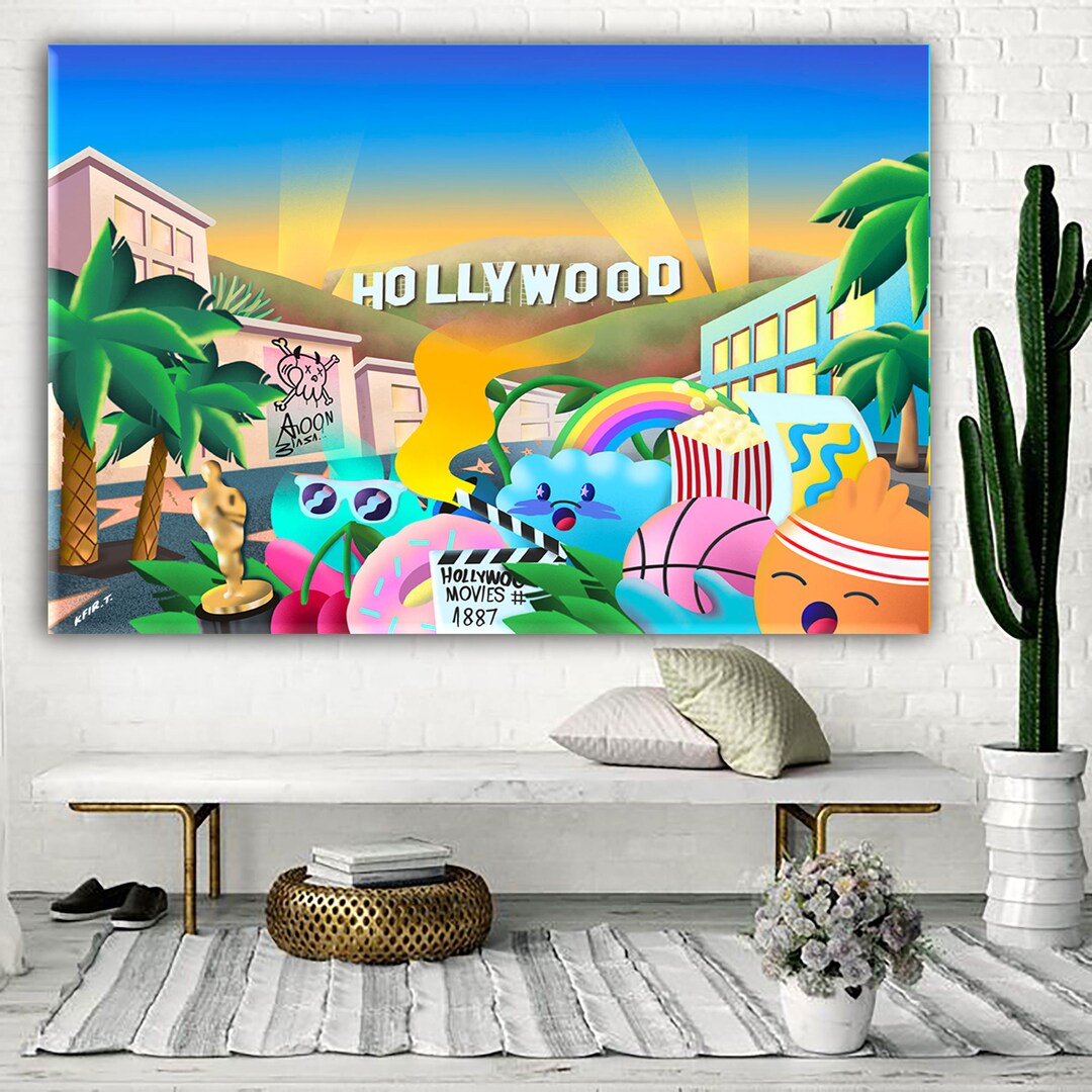 Colorful Pop Art Canvas Print: Hollywood Graffiti Style Wall Art - Etsy