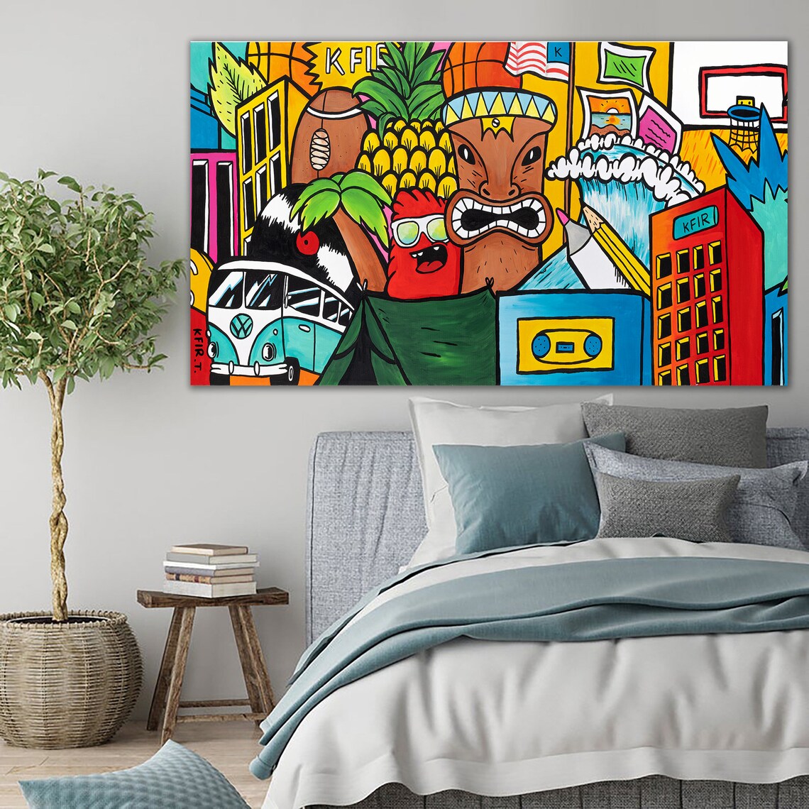 Extra Large Colorful Art Street Art Canvas Art Print - Etsy