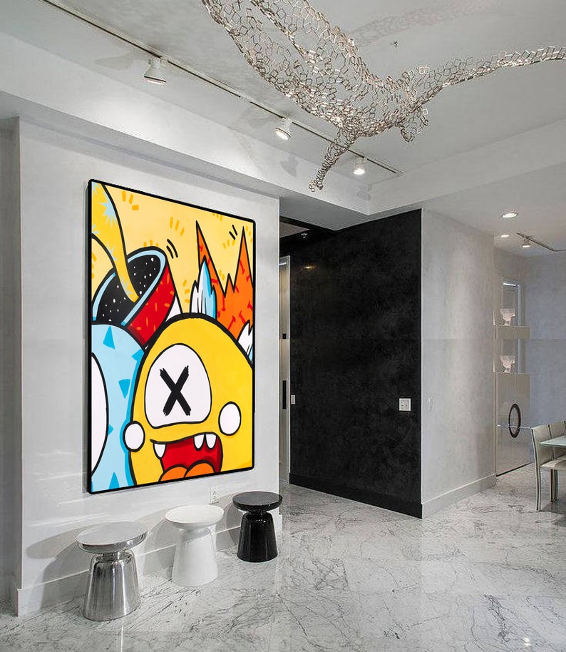 Large Graffiti Wall Art Canvas Art Print Colorful Wall - Etsy