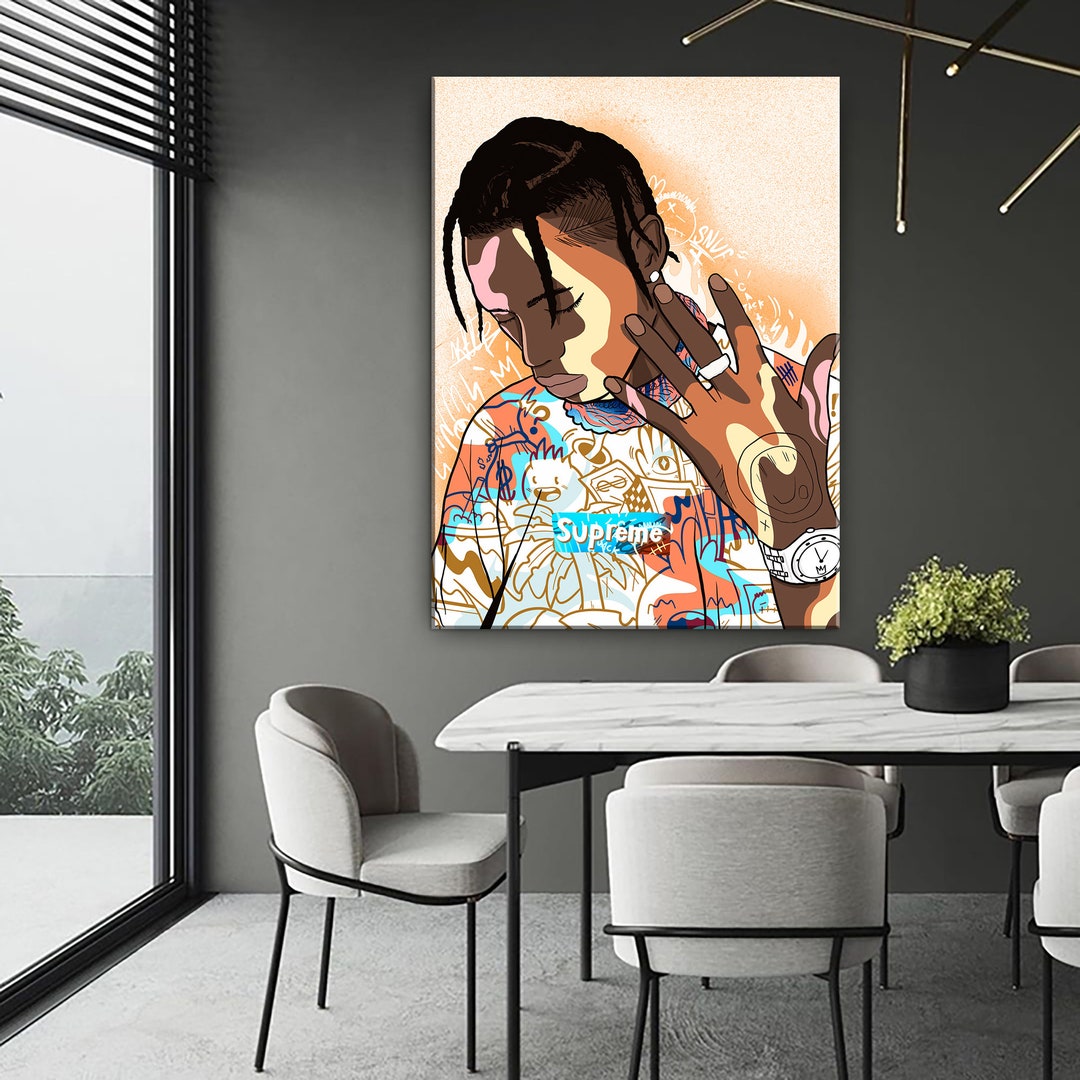 Travis Scott Graffiti Canvas Print: Colorful Pop Art Wall Decor - Etsy