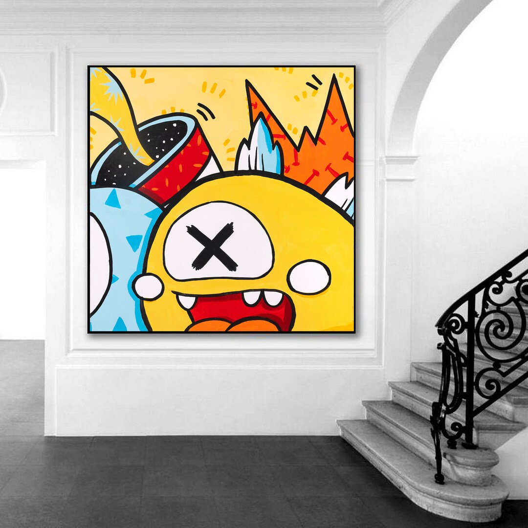 Large Graffiti Wall Art, Canvas Art Print, Colorful Wall Décor, Living ...