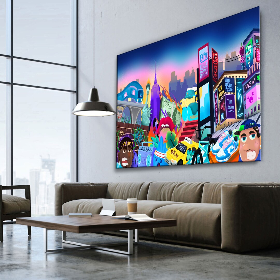 Times Square Pop Art Print: New York City Street Scene - Etsy