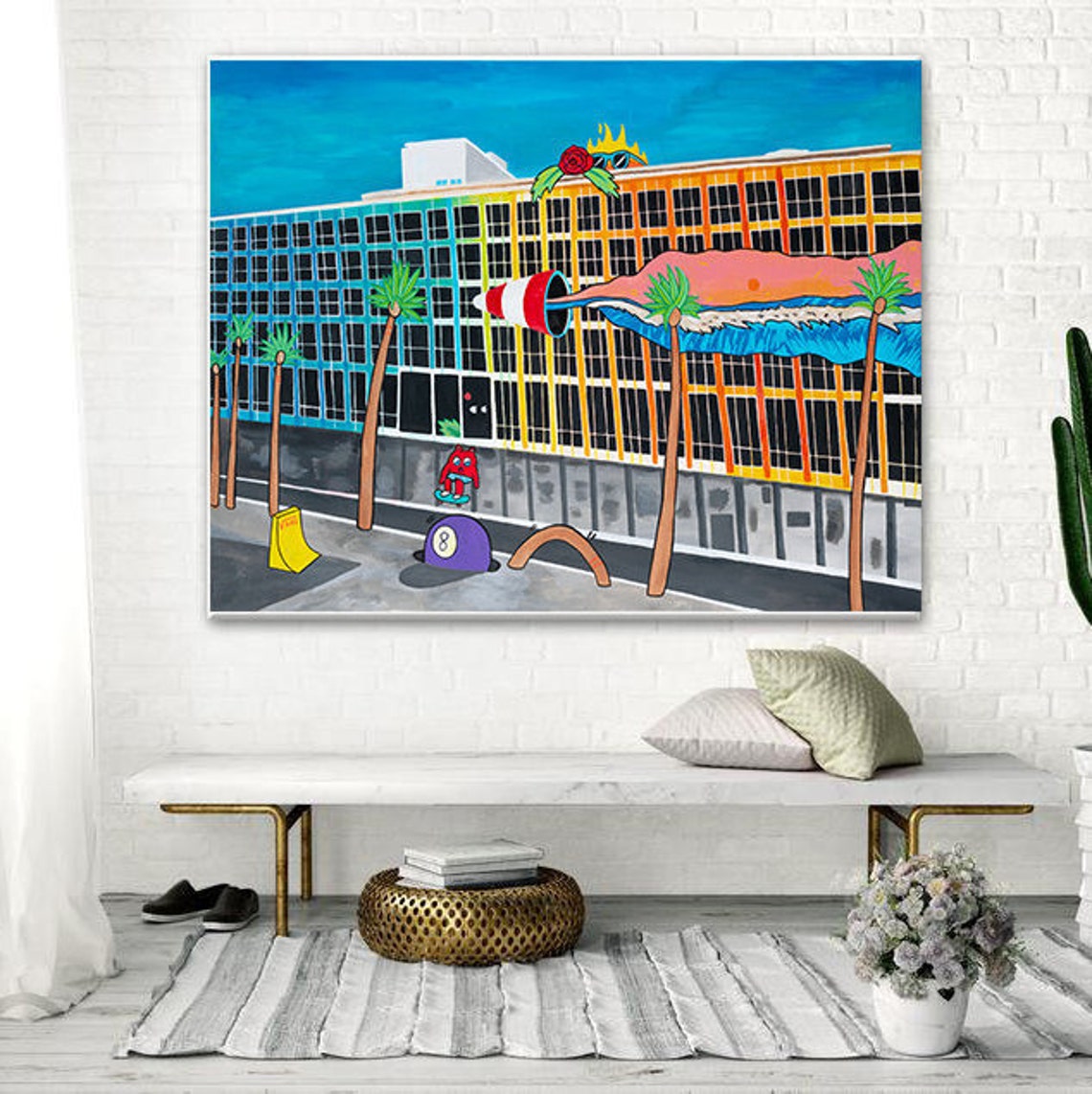 Extra Large Graffiti Style Wall Art Colorful Print on Canvas | Etsy