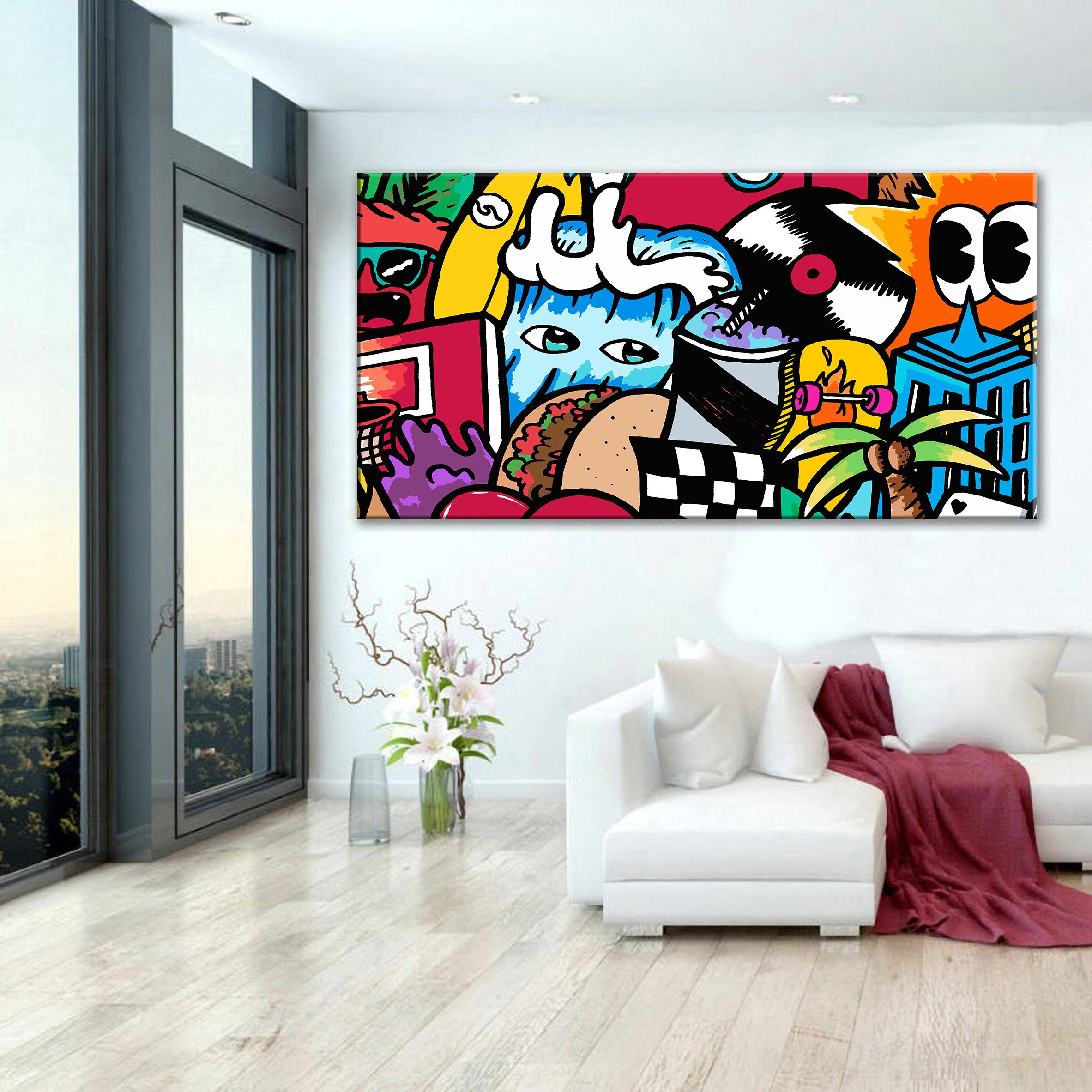 Canvas fine art print Digital Art Wallart for Home & office colorful ...