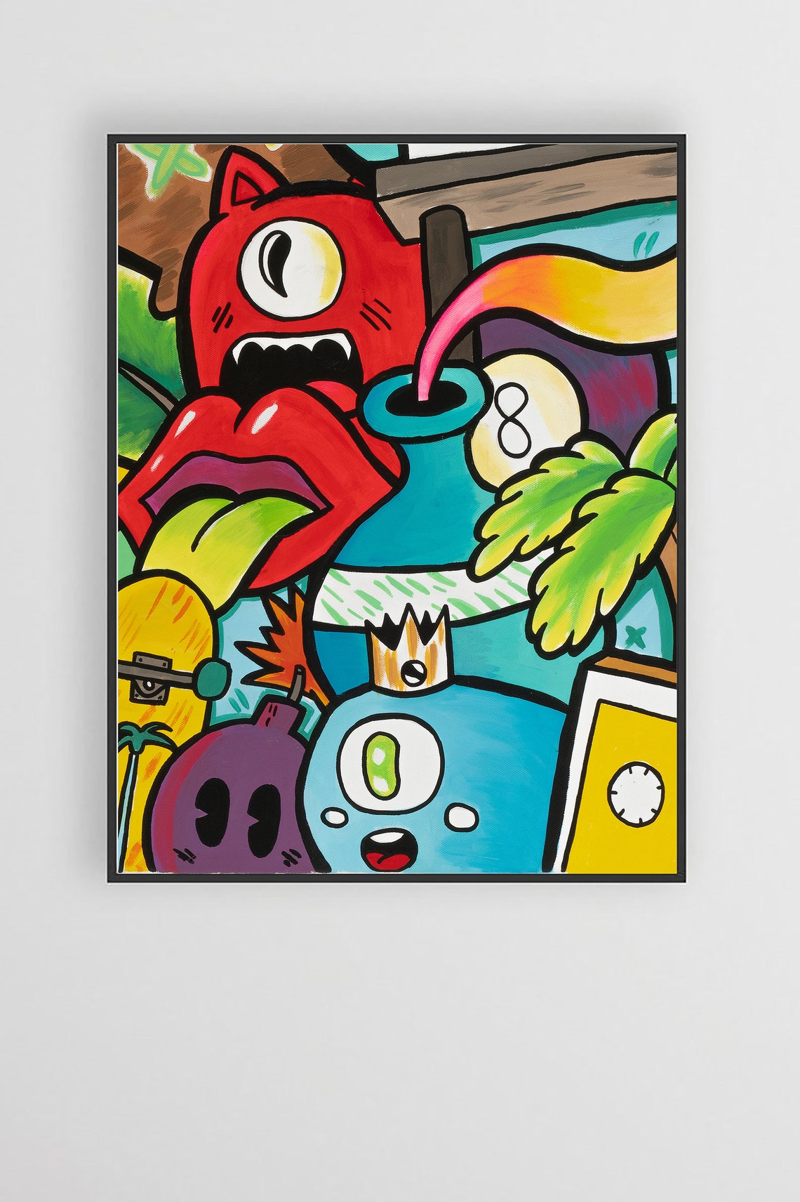 Large Wall Art Set of 3 Graffiti Style Pop Art Colorful - Etsy