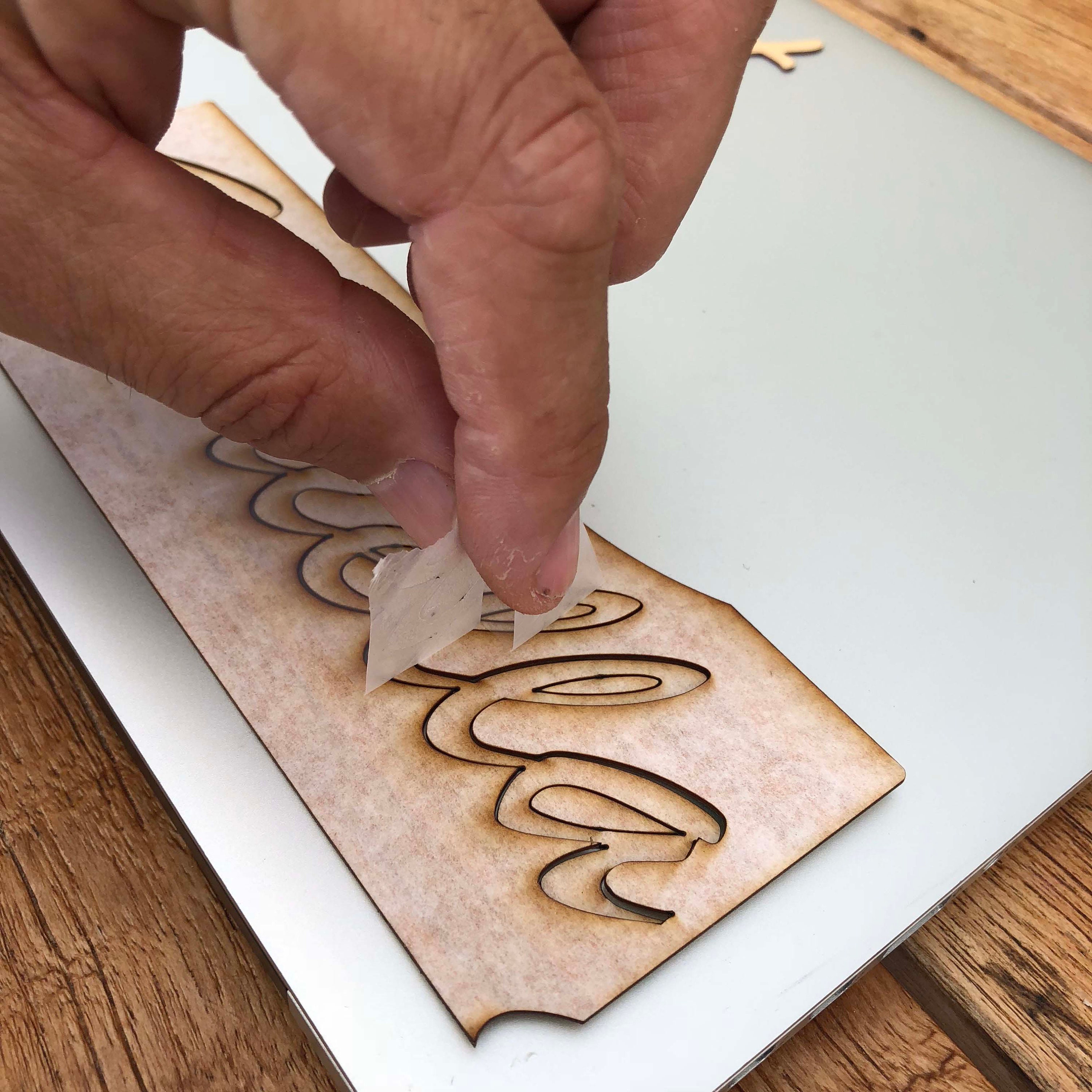 Wood Veneer Sticker of Your Name or Text | Etsy