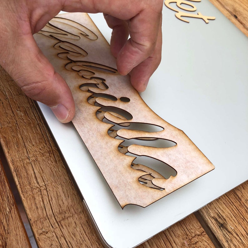 Wood Veneer Sticker of Your Name or Text - Etsy
