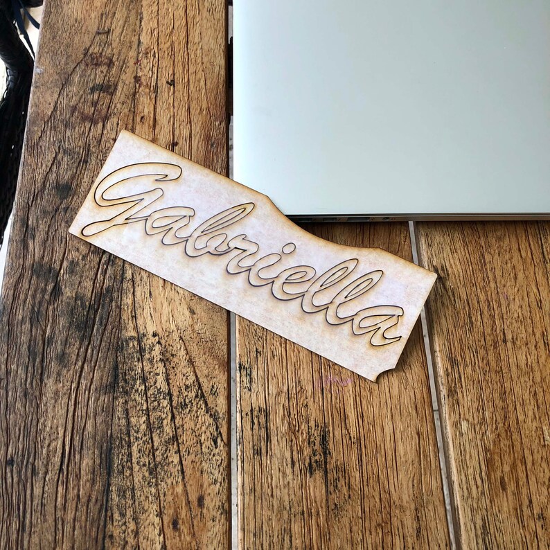 Wood Veneer Sticker of Your Name or Text - Etsy
