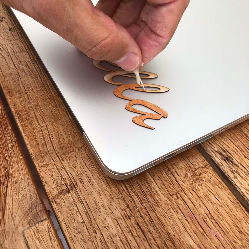 Wood Veneer Sticker of Your Name or Text | Etsy