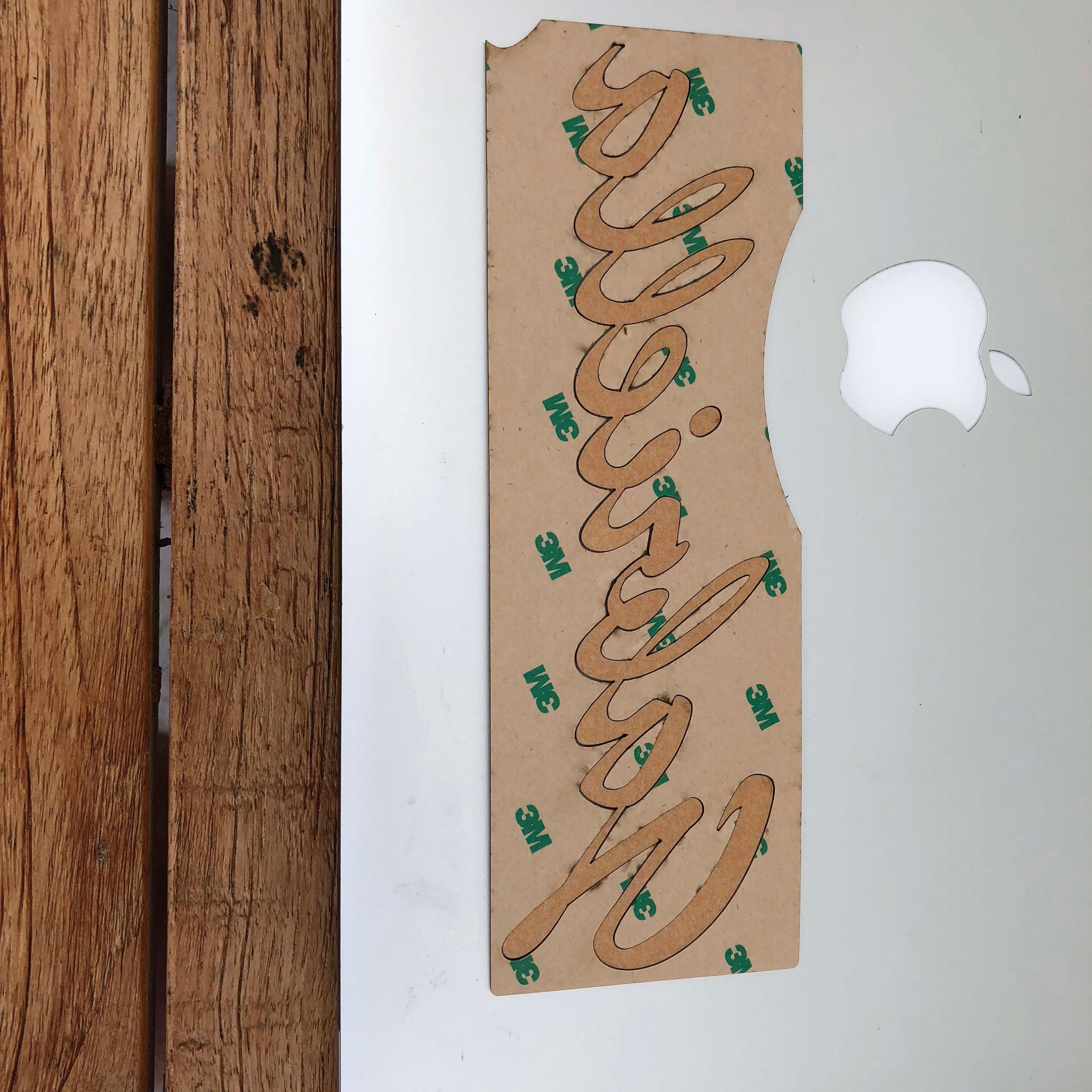 Wood Veneer Sticker of Your Name or Text - Etsy