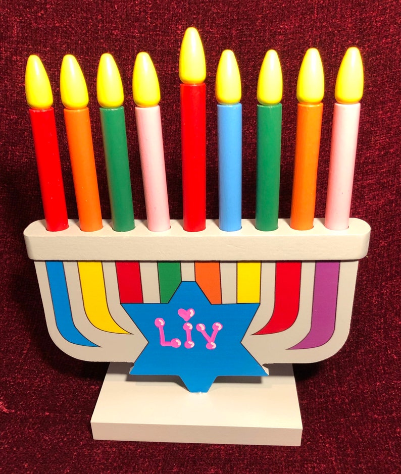 Personalized Kids Menorah Kids Menorahchanukah - Etsy