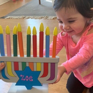 Personalized Kids Menorah, Kids Menorah,chanukah Menorah,personalized ...